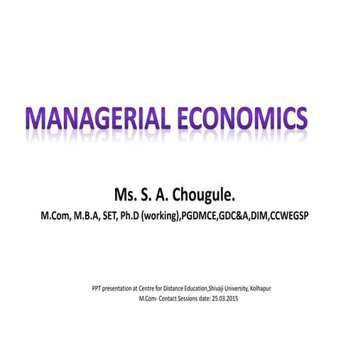 Managerial economics | PPT