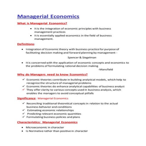 Managerial economics | PDF