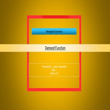 Managerial Economics Demand Function Pptx
