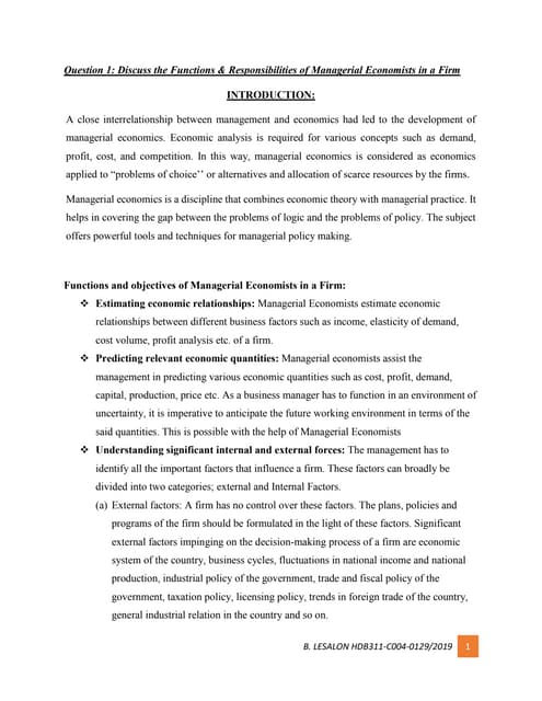 Managerial Economics | PPT