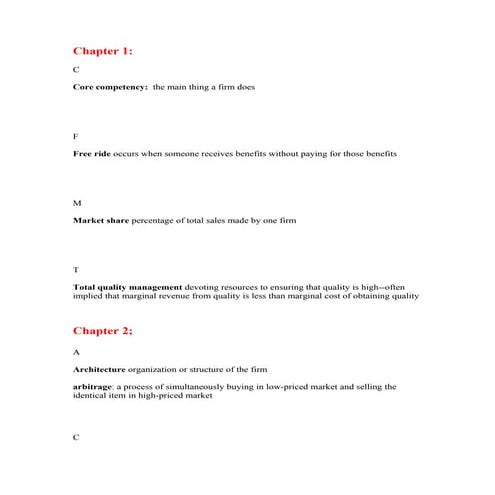 Managerial Economics key terms | DOC