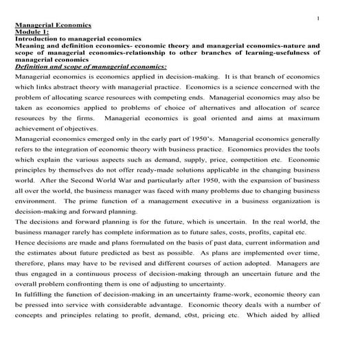 2 The role of managerial economist | DOCX