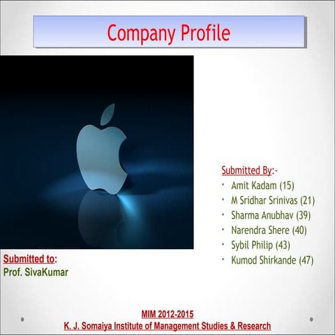 Managerial Economics for Apple Inc. | PPT