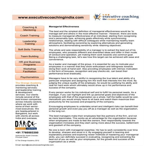 Managerial Effectiveness | PDF