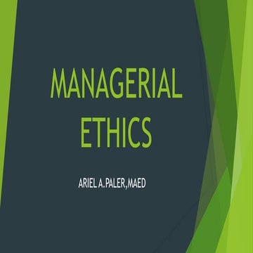 Managerial ethics | PPTX