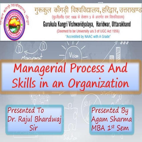 Managerial process and skills mpob | PPTX