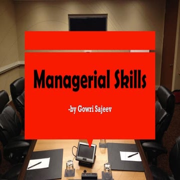 Managerial Skills & Principles of Management | PPTX