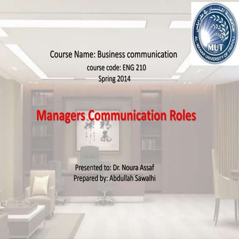 Managers communication role | PPT