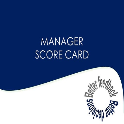 Manager score card - sample report | PPT