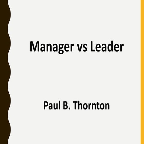 Manager vs Leader | PPT