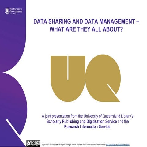 Data sharing and data management – what are they all about? | PPTX