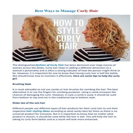 Manage Your Curly Hair | PDF