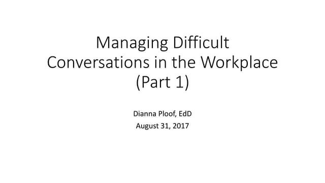 Difficult conversations | PPTX