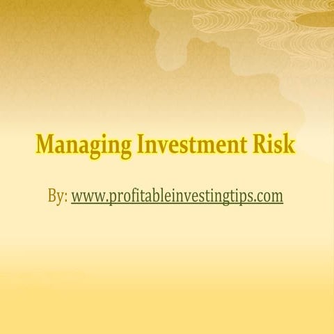 Managing Investment Risk | PPT
