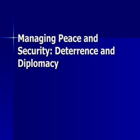 Managing Peace And Security | PPT