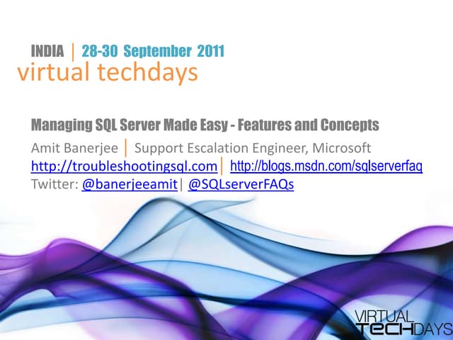 Managing Sql Server Made Easy Features And Concepts Ppt