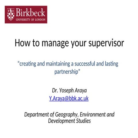 managing-supervisory in academia methods | PPT