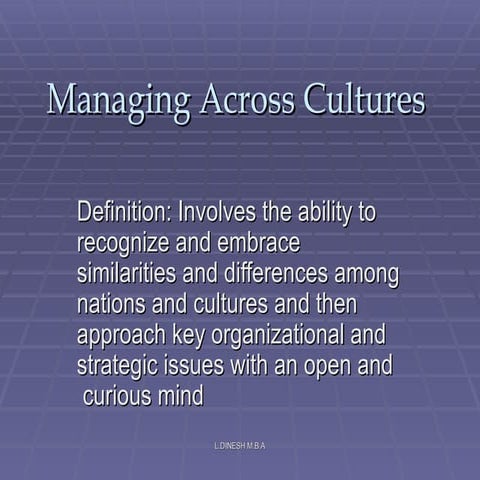 Managing Across Cultures | PPT