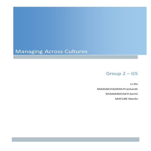 Managing across cultures | DOCX | Currencies | Economy