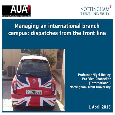 Managing an international branch campus dispatches from the front line ...