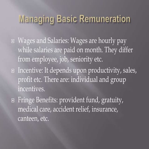 Managing basic remuneration | PPTX