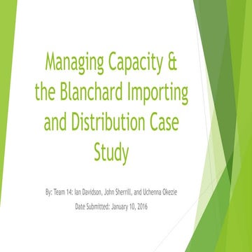 Managing Capacity & The Blanchard Importing and Distribution | PPTX ...