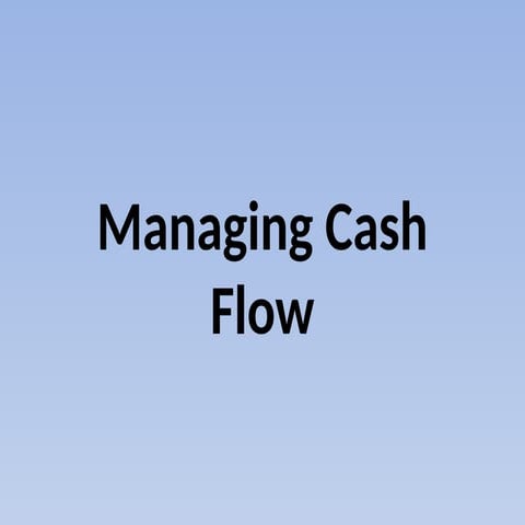 Managing Cash Flow --- iKeep Bookkeeping | PPTX