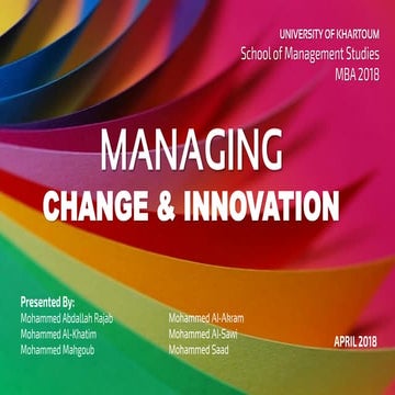 Managing Change and Innovation | PDF | Business | Business and Finance