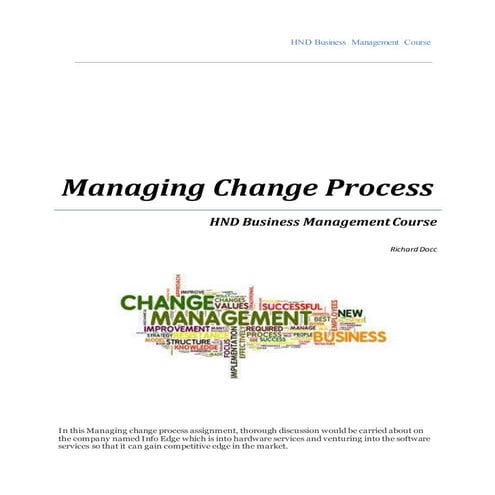 Managing Change Process | PDF