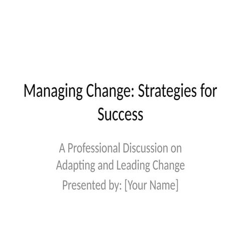 Change Management Powerpoint Presentation | PPTX