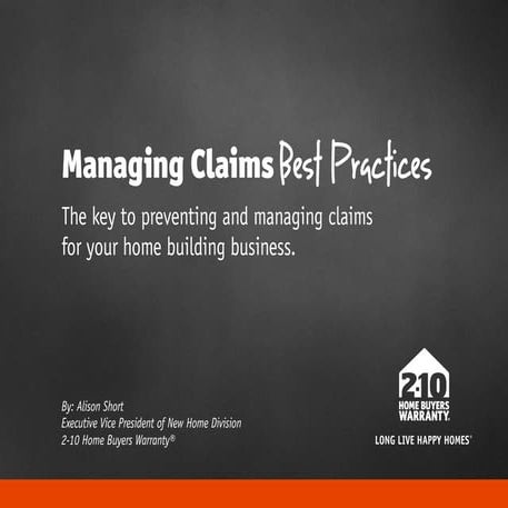 Managing claims best practices | 2-10 HBW | PDF