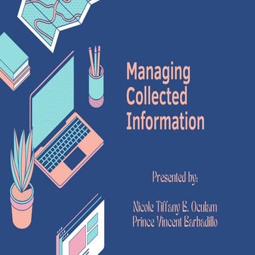 Managing Collected Information ICT Grade 9 | PDF