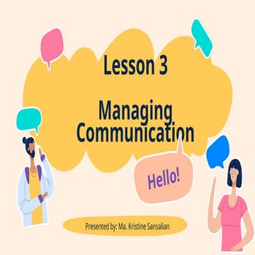 Lesson 3 Managing Communication pptx educ | PPTX