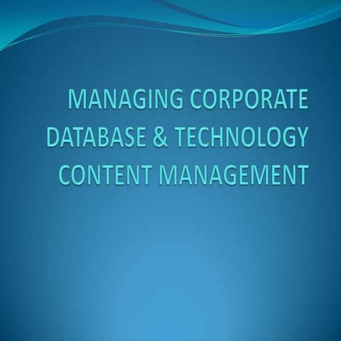 MANAGING CORPORATE DATABASE | PPTX