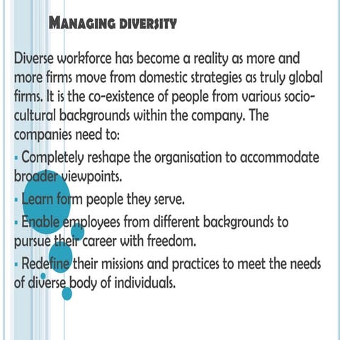 Managing diversity | PPTX