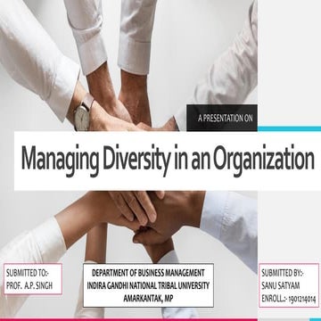 Managing diversity in an organization | PPT