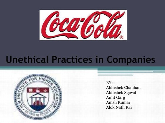 Plachimada coca cola case study - Corporate Ethics | PPT