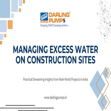 Dewatering Systems for Construction Projects in India | PDF