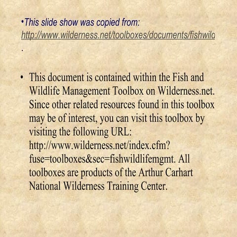 Managing fish and wildlife in wilderness | PPT