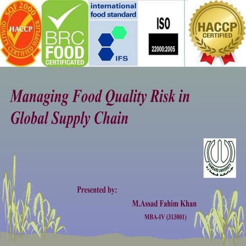 Food safety intervention session | PPTX