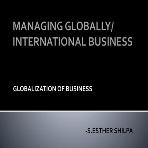 Managing globally | PPTX