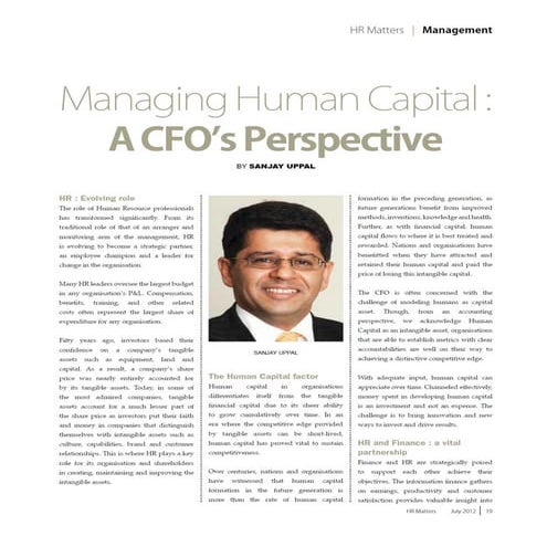 Managing Human Capital : A CFO's Perspective | PDF
