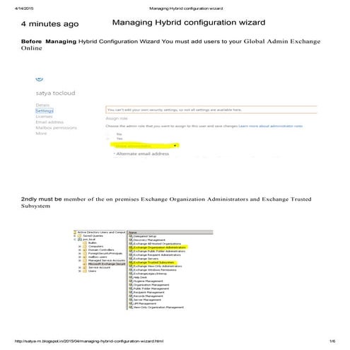 Managing hybrid configuration wizard | PDF