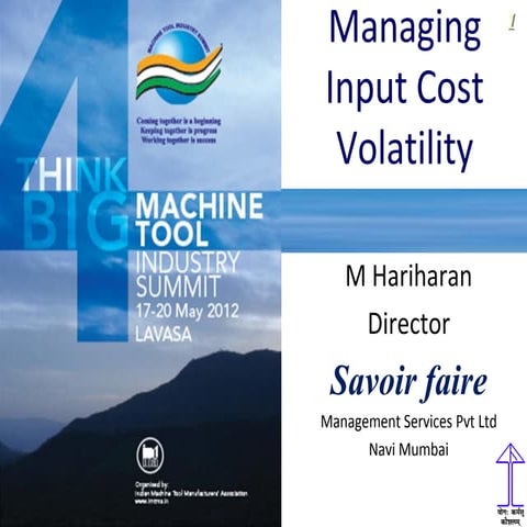 Managing Input Cost Volatility - Indian Machine tool perspective | PDF