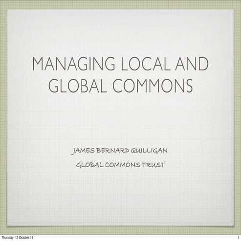 Managing local and global commons | PDF