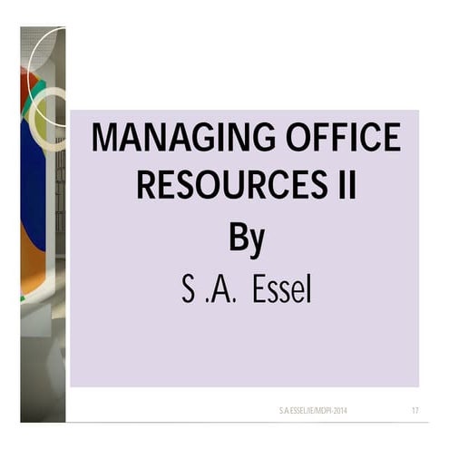 Managing office resources i | PDF