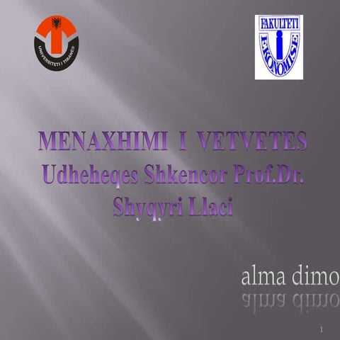 Managing oneself/ Si te menaxhosh vetveten | PPTX