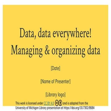 Managingorganizingdata Reusableslides Ppt