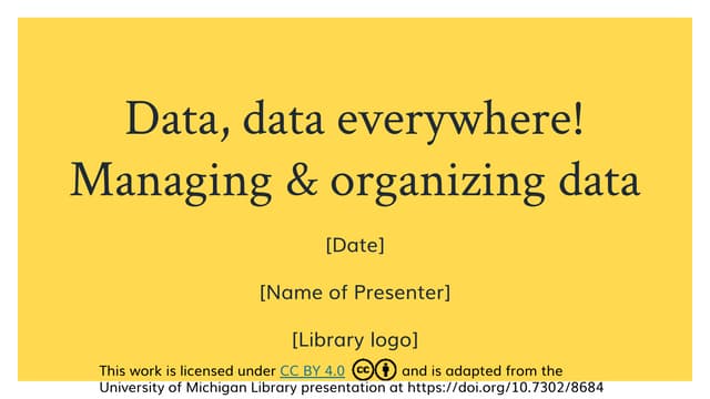 Managingorganizingdata Reusableslides Ppt