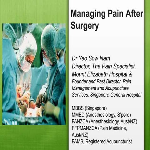 Managing pain after surgery short | PPT